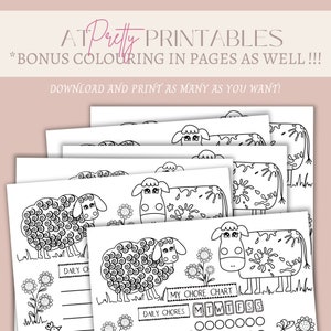 Farm Animals Kids Printable Chore Chart, Bundle, Weekly Routine ...
