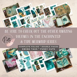 Blush Tides Mermaid Junk Journal Pages Printable's Bundle Pink Digital ...