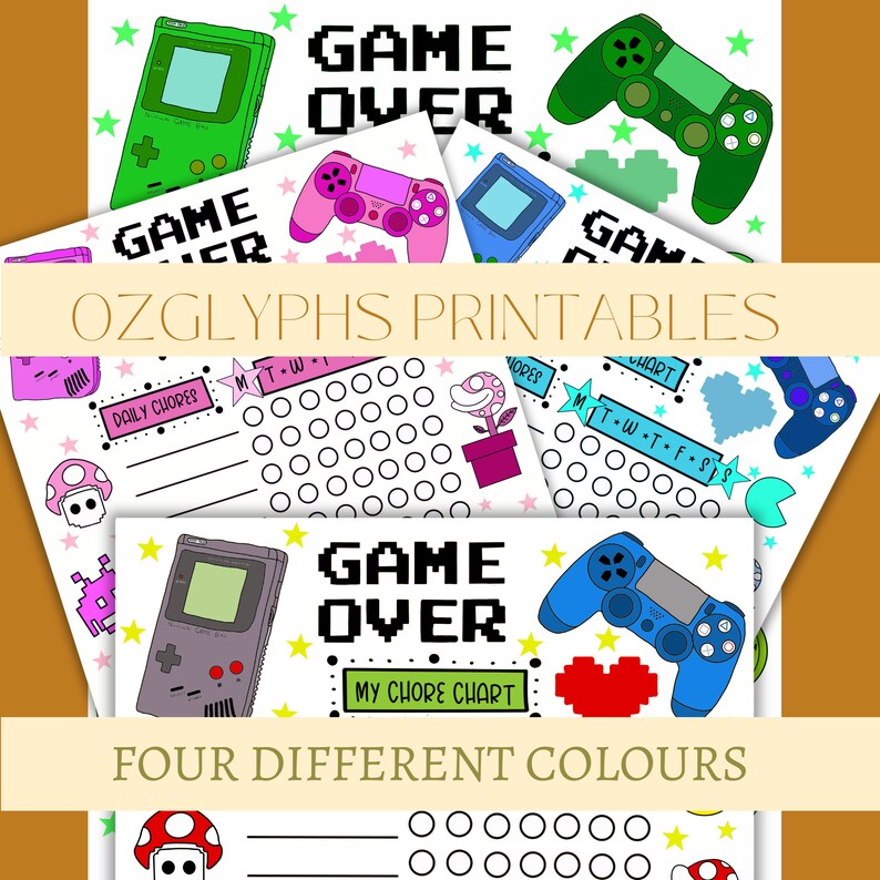 Gamer Kids Printable Chore Chart Dailybundle Weeklyroutine - Etsy