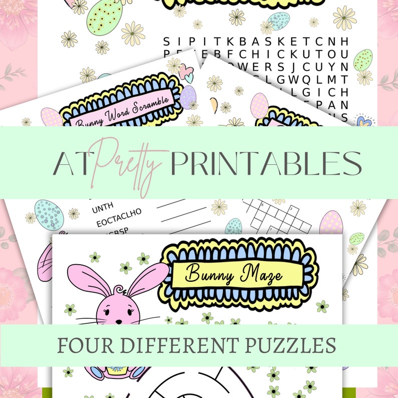 Easter Activity Bundle, Kids Printable Puzzles Bundle, Easter Printable ...