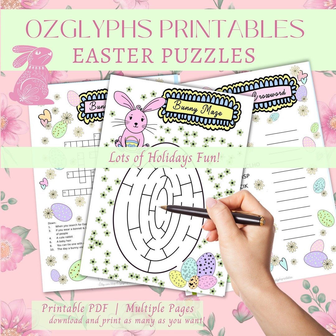 Easter Activity Bundle Kids Printable Puzzles Bundle Easter - Etsy