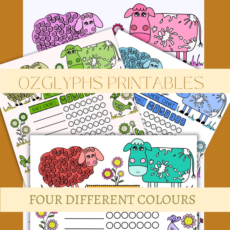 Farm Animals Kids Printable Chore Chart Bundle Weekly - Etsy