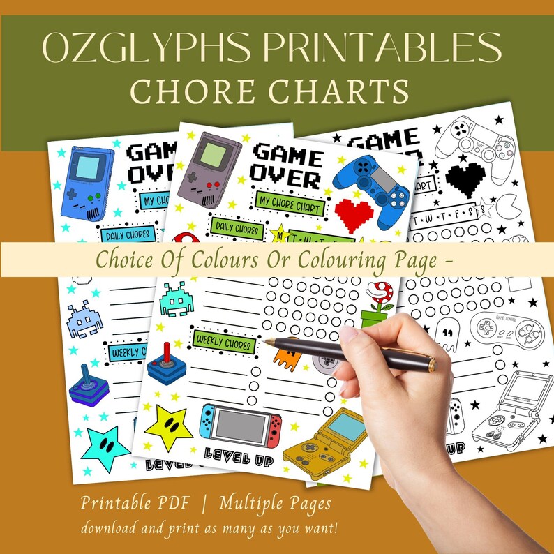 Gamer Kids Printable Chore Chart Dailybundle Weeklyroutine - Etsy