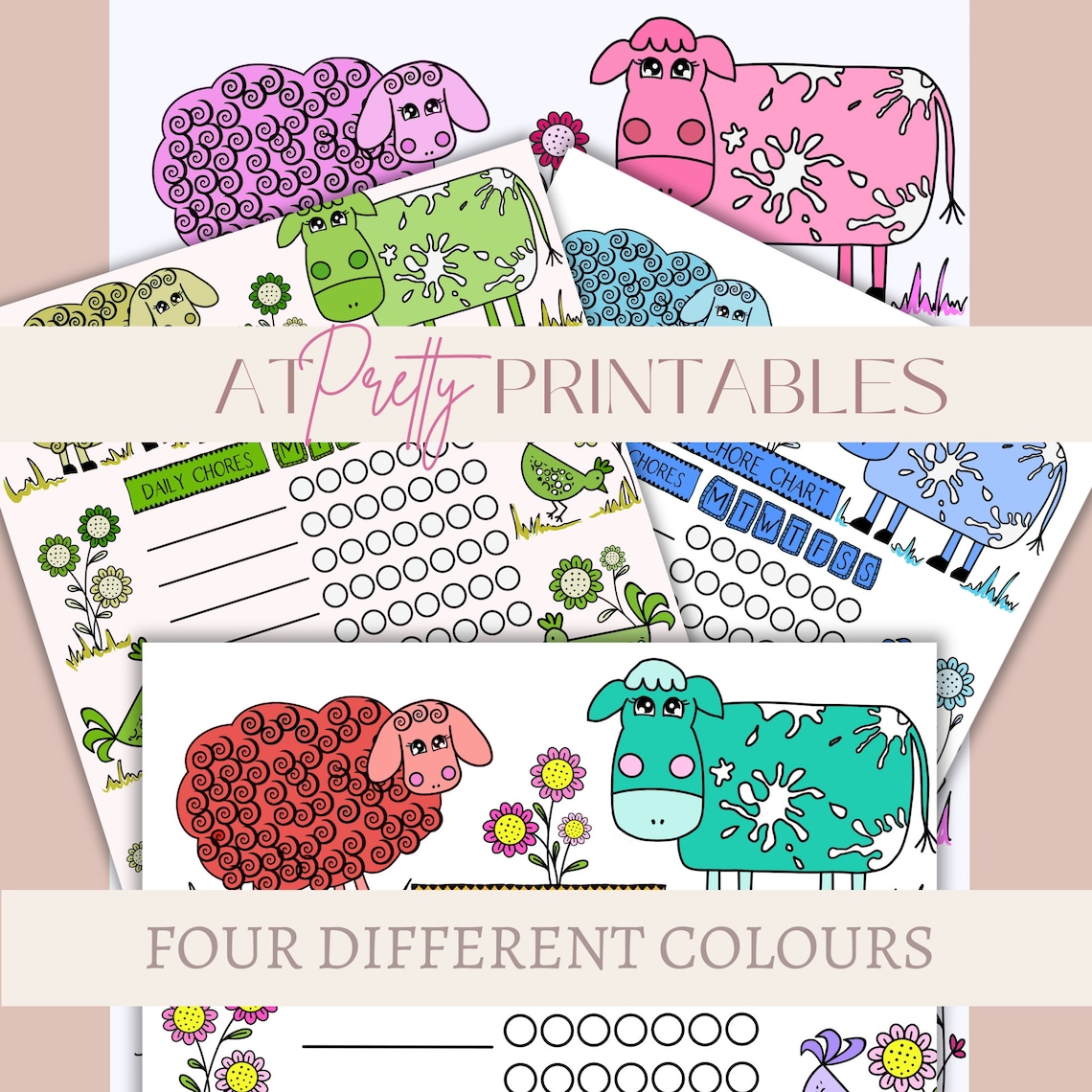 Farm Animals Kids Printable Chore Chart, Bundle, Weekly Routine ...