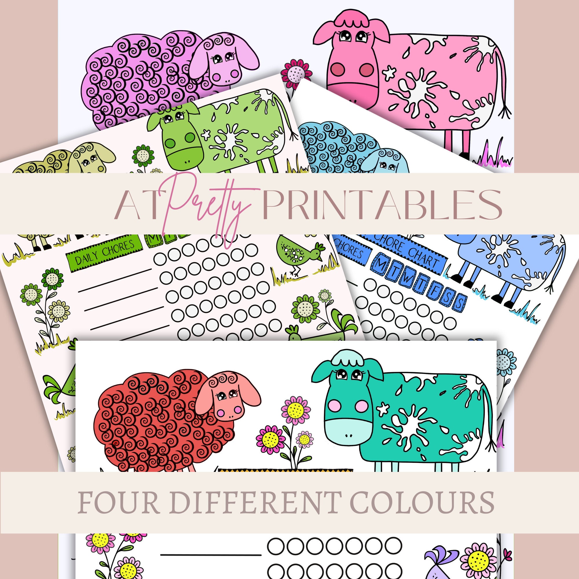 Farm Animals Kids Printable Chore Chart, Bundle, Weekly Routine ...
