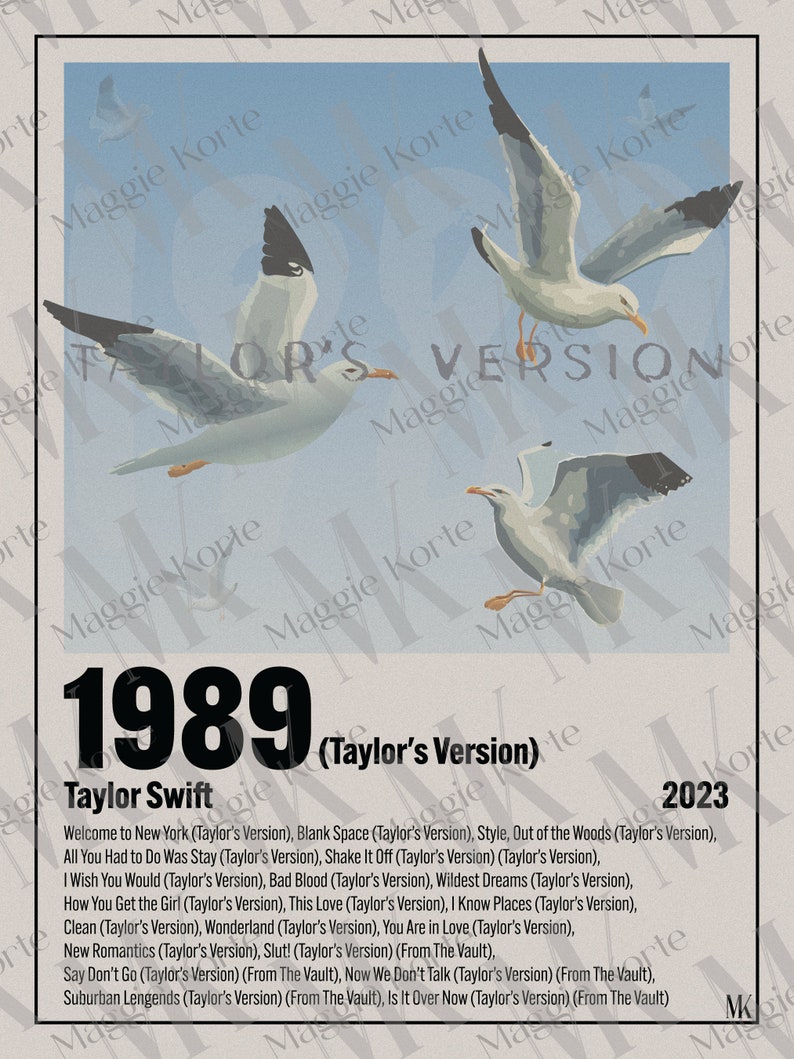 Taylor Swift Poster, 1989 taylor's Version, Album Wall Art Printable ...