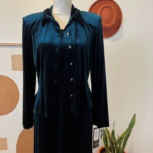 Vintage 90s Deadstock Blue Velvet Two Piece Summer Dress & Open Back ...