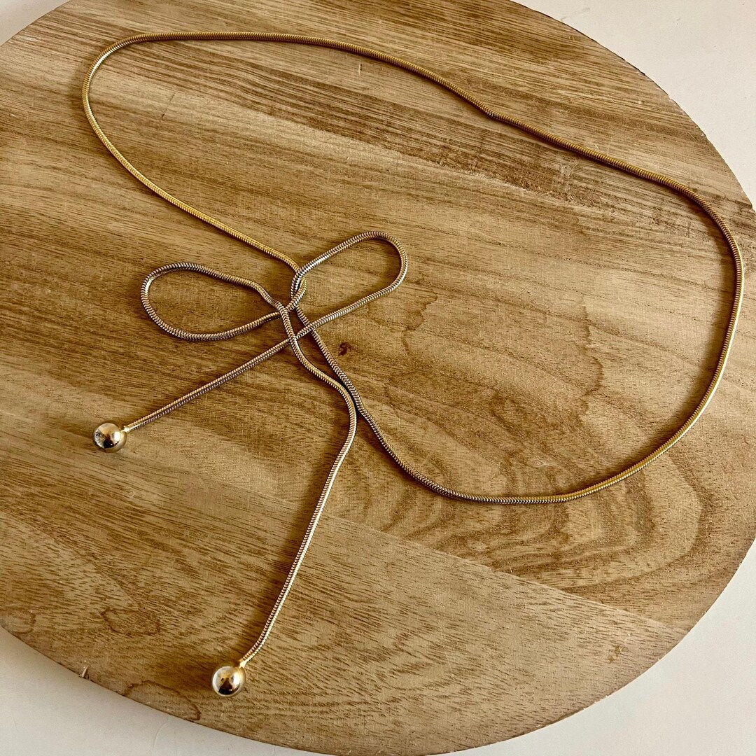 Gold Chain Link Wrap Sleek Slim Ball Free Size Belt - Etsy