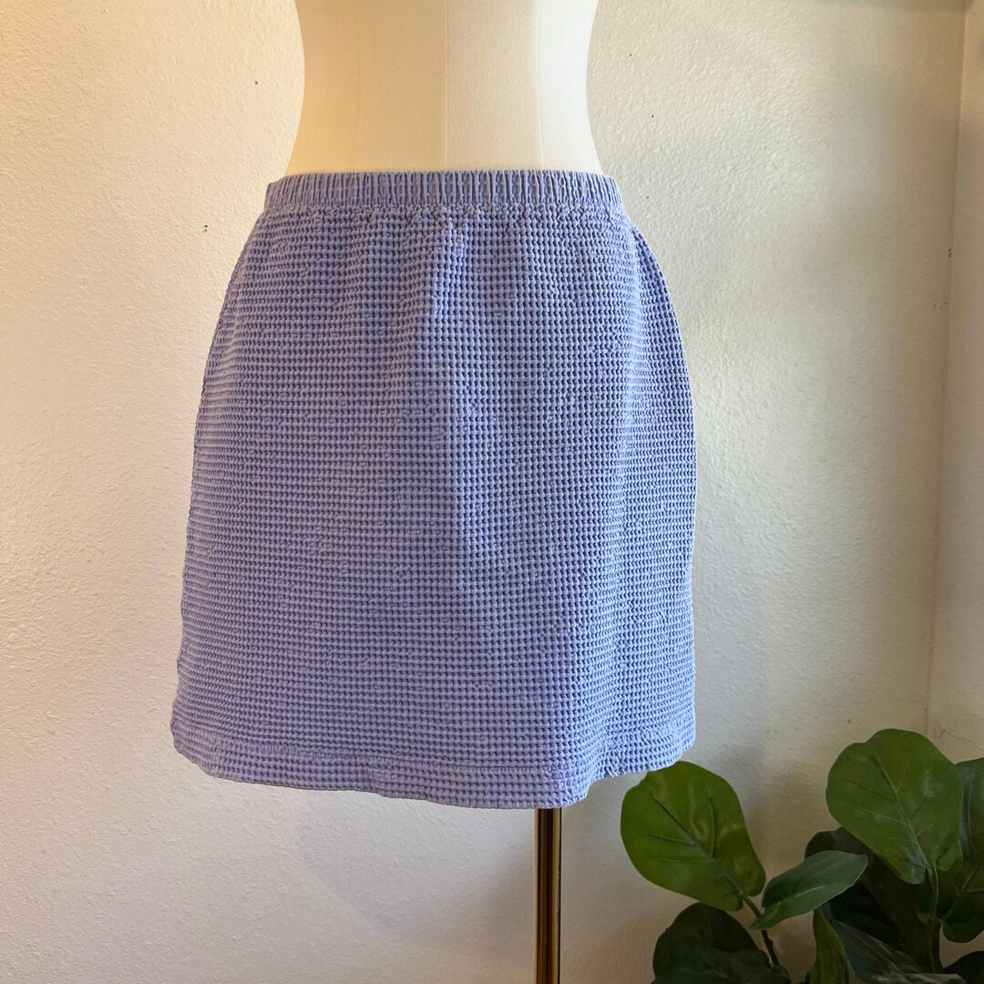 Fresh Produce Boulder Colorado Waffle Knit Cotton Purple Mini Skirt ...