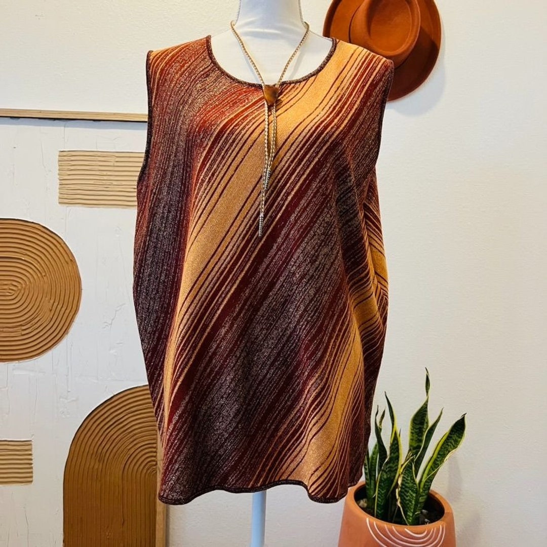 Vintage 90s Rena Rowan Silk Desert Sparkling Desert Coloring Tank Top ...