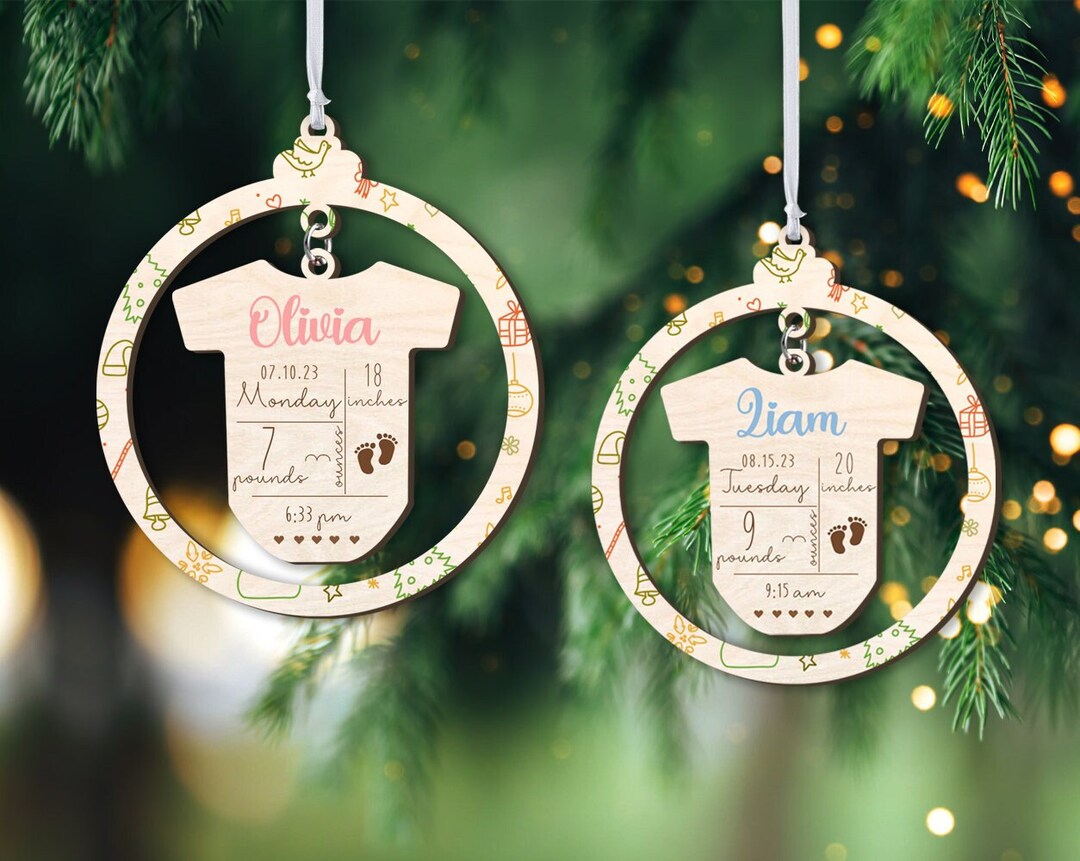 Baby's First Christmas Ornament, Baby 1st Christmas Ornament, Baby ...