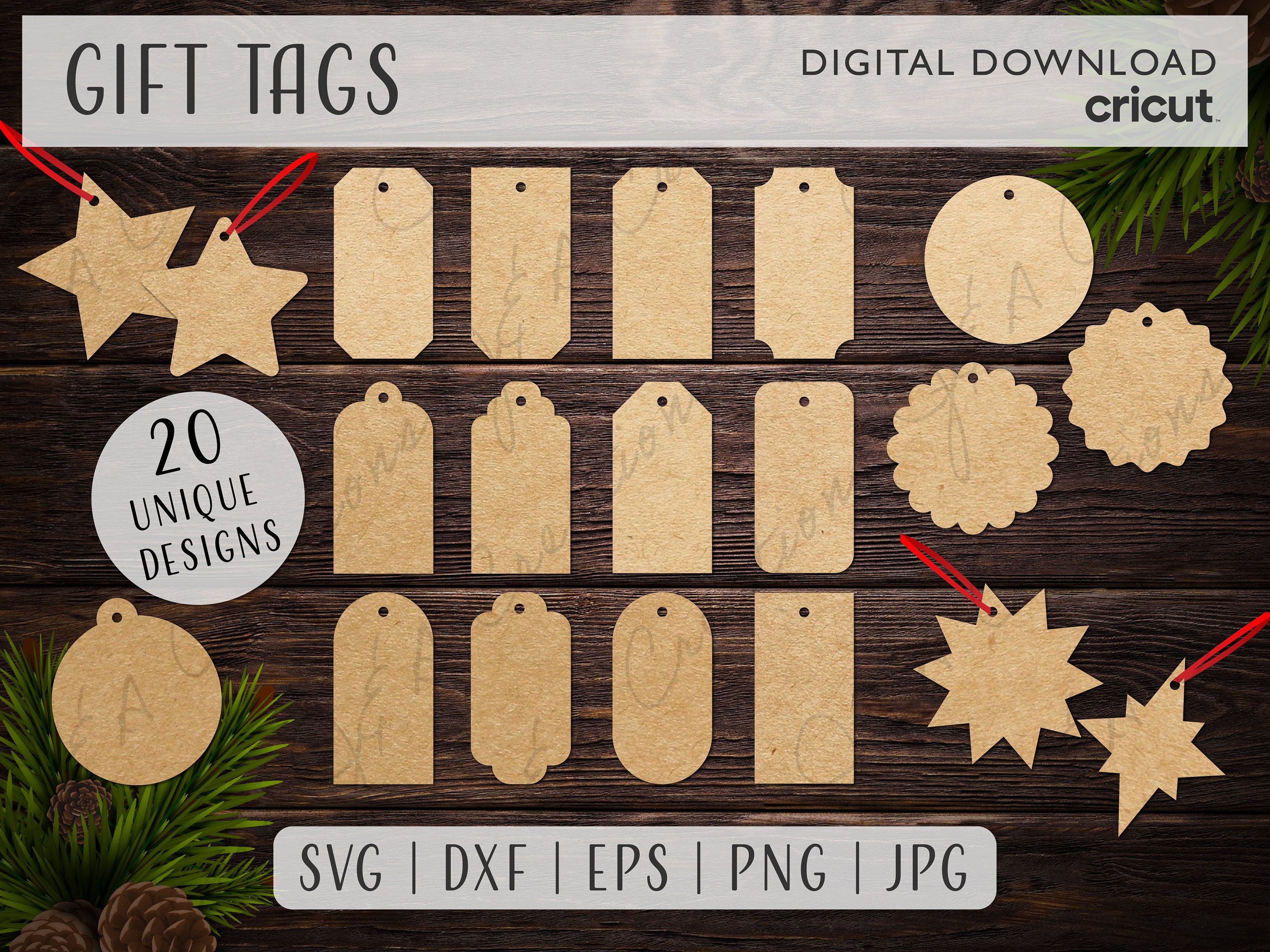 Gift Tag SVG Bundle Cricut SVG Files Instant Download Gift Tag Cut ...