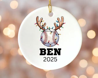 Personalized Baseball Christmas Ornament, Custom Baseball Christmas ...