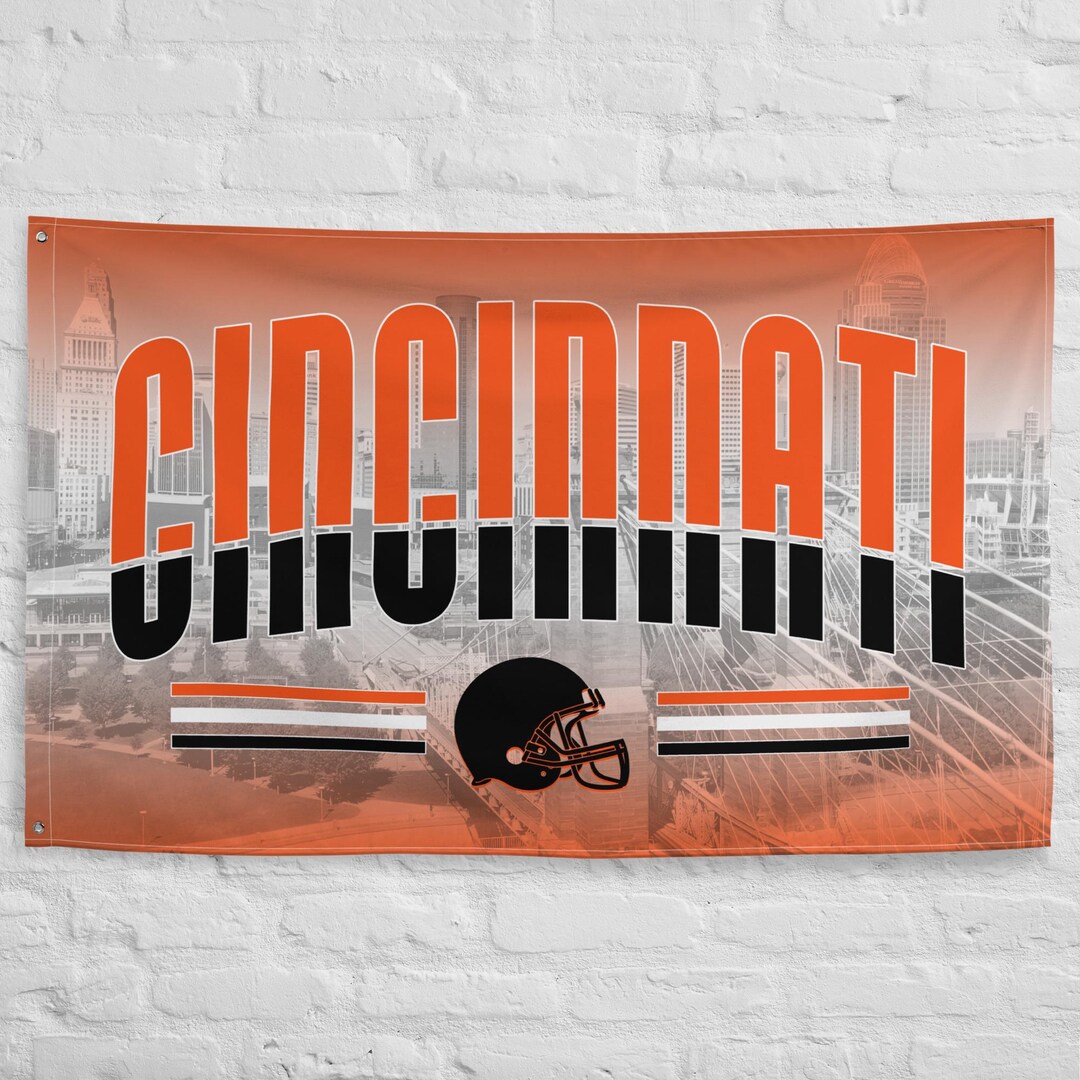 Cincinnati Football City Edition Flag 5x3' Single-sided, CIN, Skyline ...
