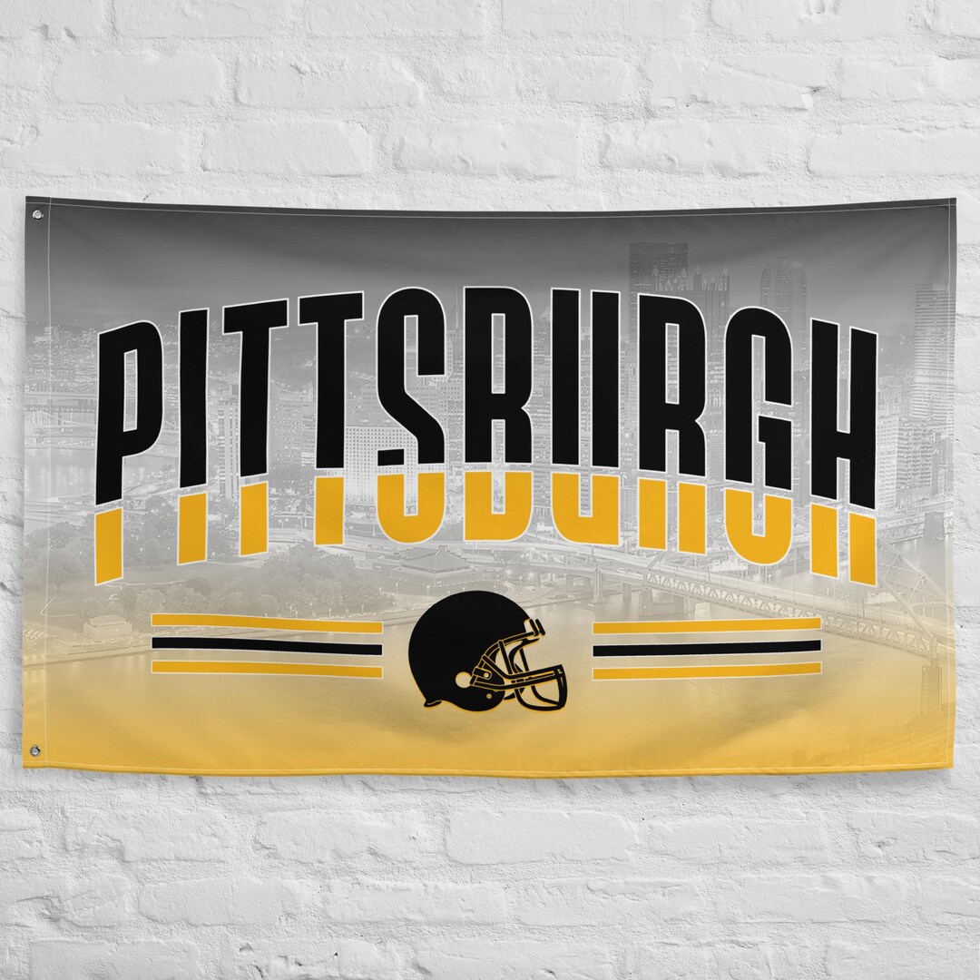 Pittsburgh Football City Edition Flag 5x3' Single-sided, PIT, Steel ...