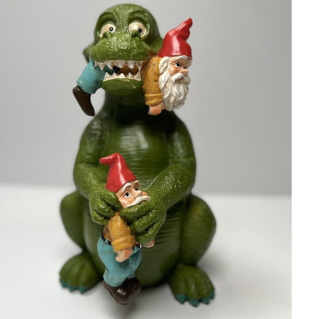 Dino the Gnome Eating Dinosaur Designed and Hand Painted by Twig ...