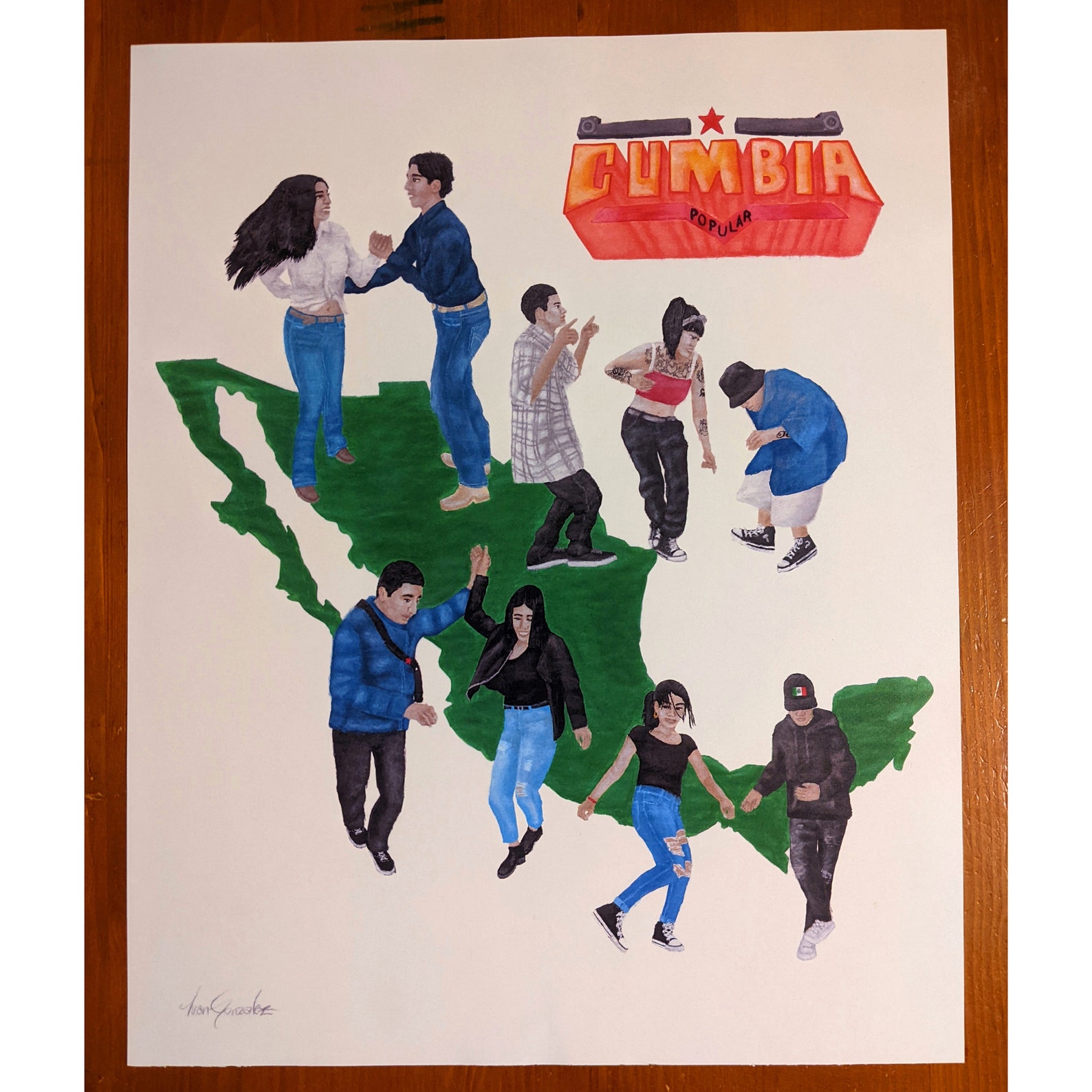 Cumbia Popular! (cumbia Dance Art Print) - Etsy