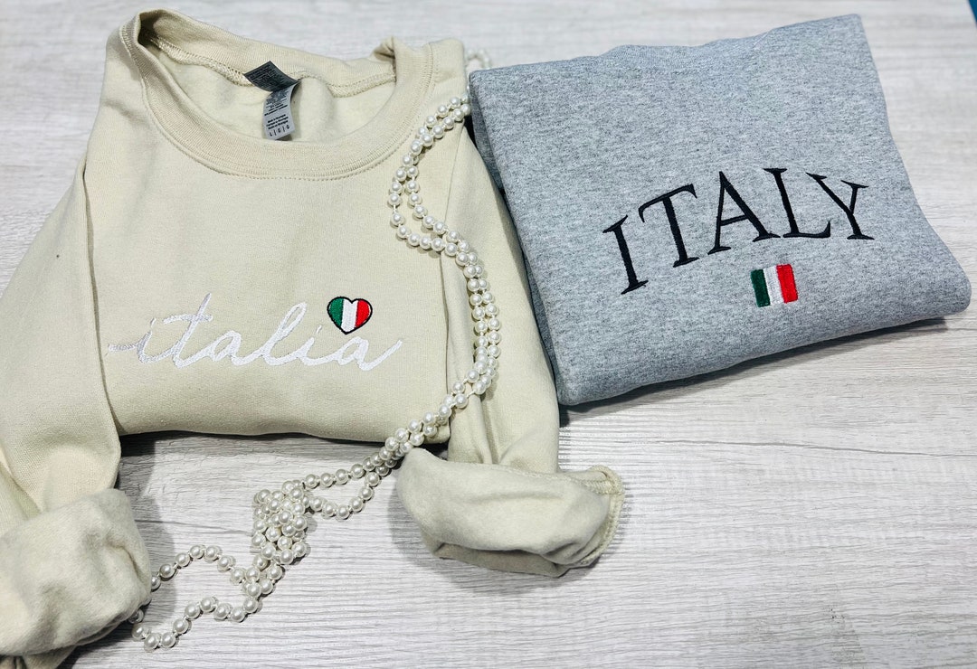 Embroidered Italy Sweatshirt, Italia Sweatshirt, Men and Women Italy ...