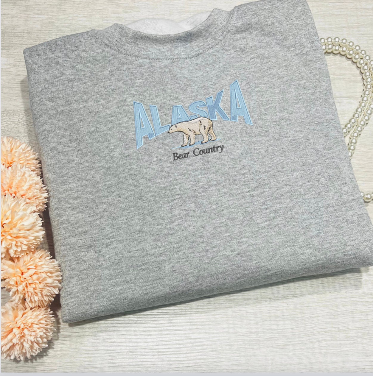 Embroidered Alaska Sweatshirt , Bear Country Sweater , Embroidered ...