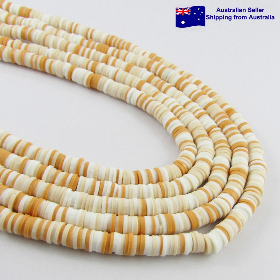 330pcs Creme Caramel Wafer Disc Polymer Clay Katsuki Beads Melb Stock ...