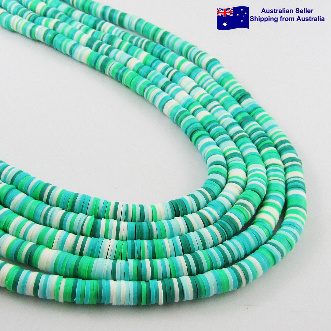 330pcs Go Green Wafer Disc Polymer Clay Katsuki Beads Melb Stock FREE ...