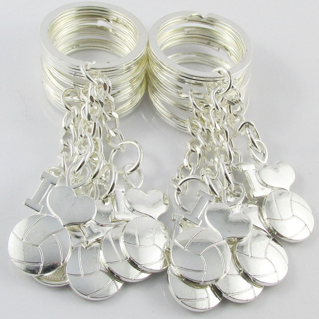 I Love Netball Silver Plate Keyrings Sports Team Gift Bulk Pack of 10 ...