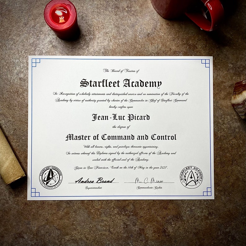 Starfleet Academy (star Trek) Personalized Diploma - Etsy