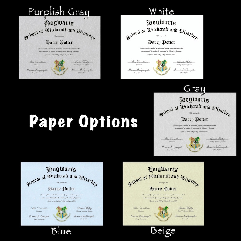 Hogwarts Personalized Diploma (harry Potter) - Etsy