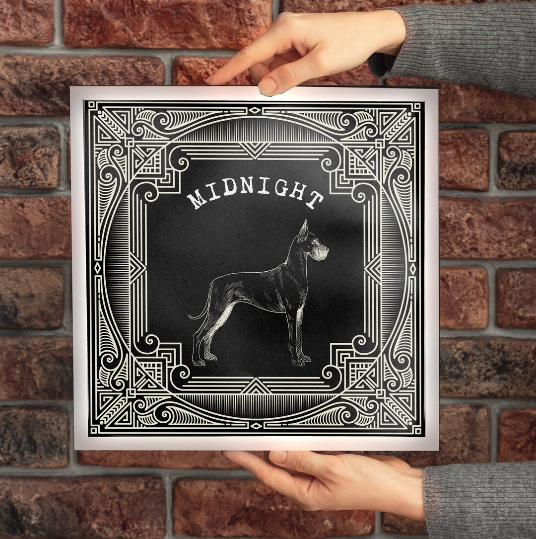 Personalized Pet Portrait Great Dane Name Plaque / Wall Art - Etsy
