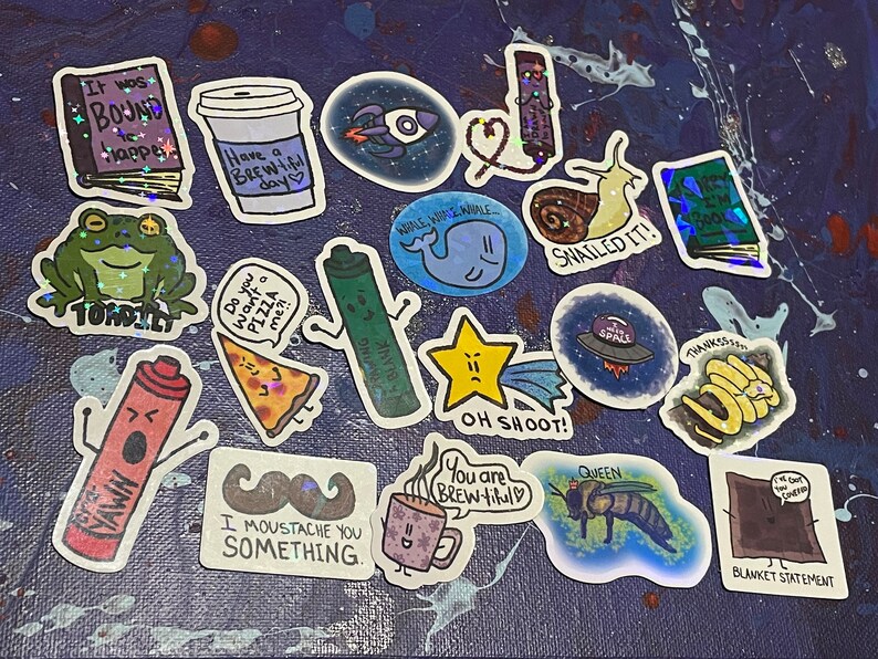 Holographic Pun Stickers - Etsy