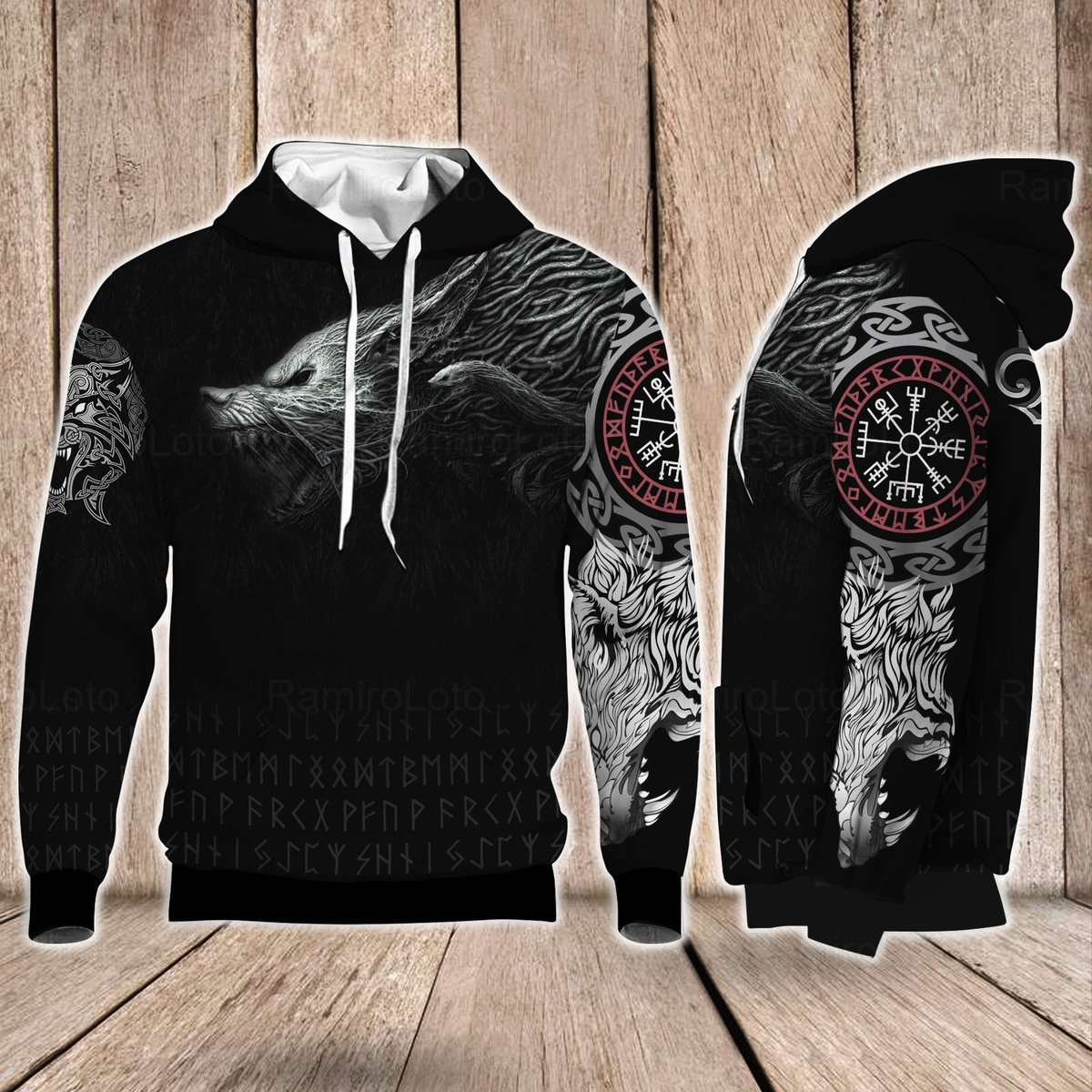 Viking Hoodie, Viking Fenrir 3D Hoodie, Viking 3D Hoodie sold by Super ...
