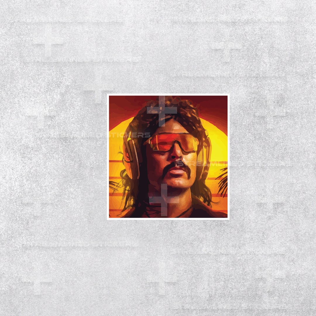 Dr Disrespect Stylized 80s Themed | Sticker for Laptop, Bottle ...