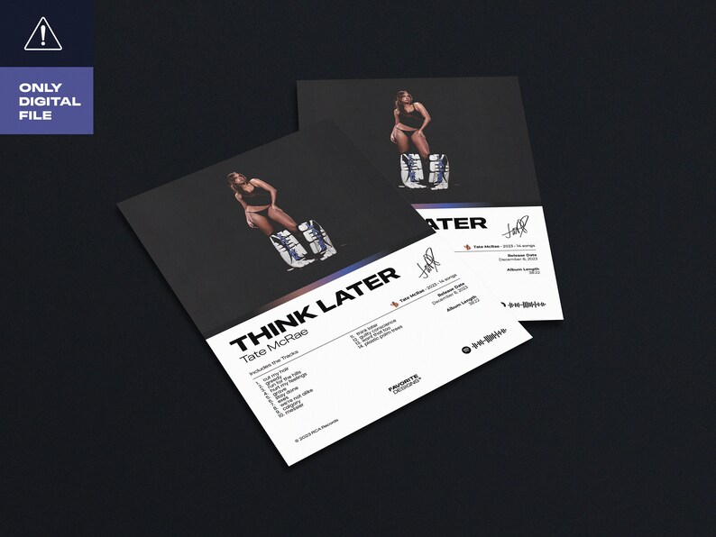 THINK LATER Album Cover Poster Tate Mcrae New Album Custom - Etsy