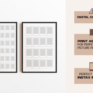 Instax Mini Photo Frame Guide DIY Collage Template Guide Layout for ...