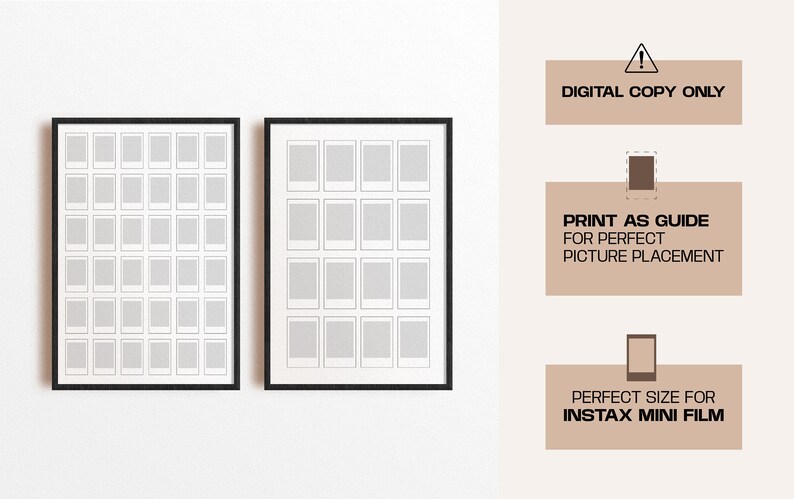 Instax Mini Photo Frame Guide DIY Collage Template Guide Layout for ...