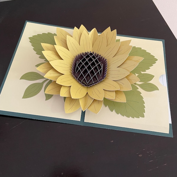 Pop up Sunflower Birthday Card - Etsy