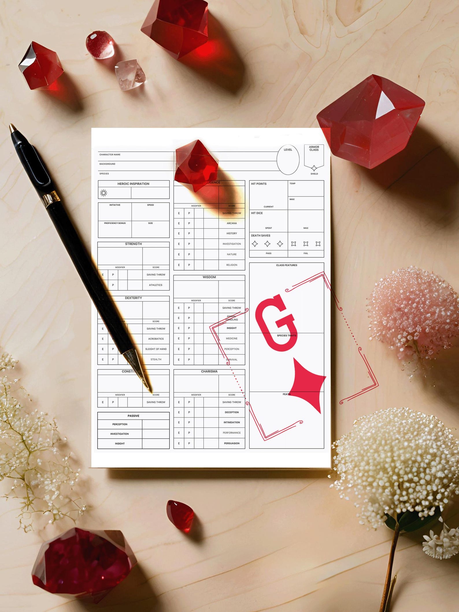 Gemma's TTRPG D&D Character Sheet That Wins Games | 9-page Modern ...