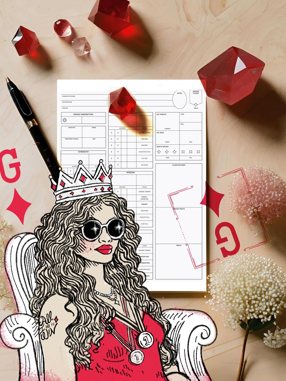 Gemma's TTRPG D&D Character Sheet That Wins Games | 9-page Modern ...