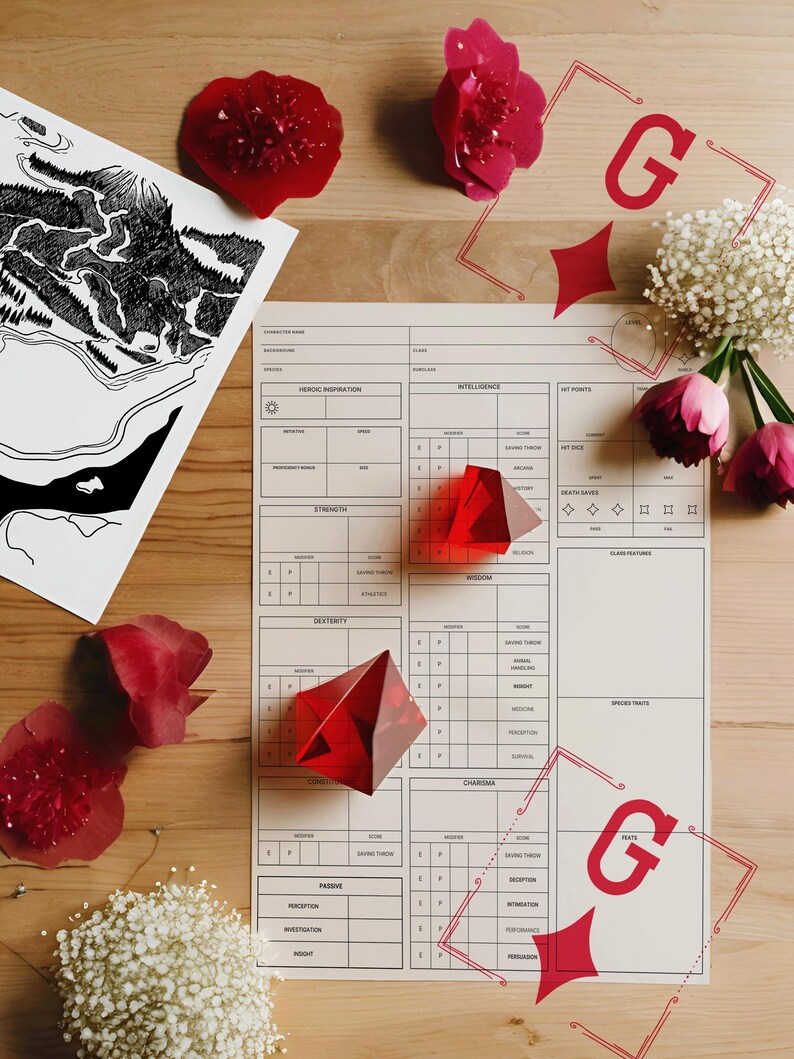 Gemma's TTRPG D&D Character Sheet That Wins Games | 9-page Modern ...