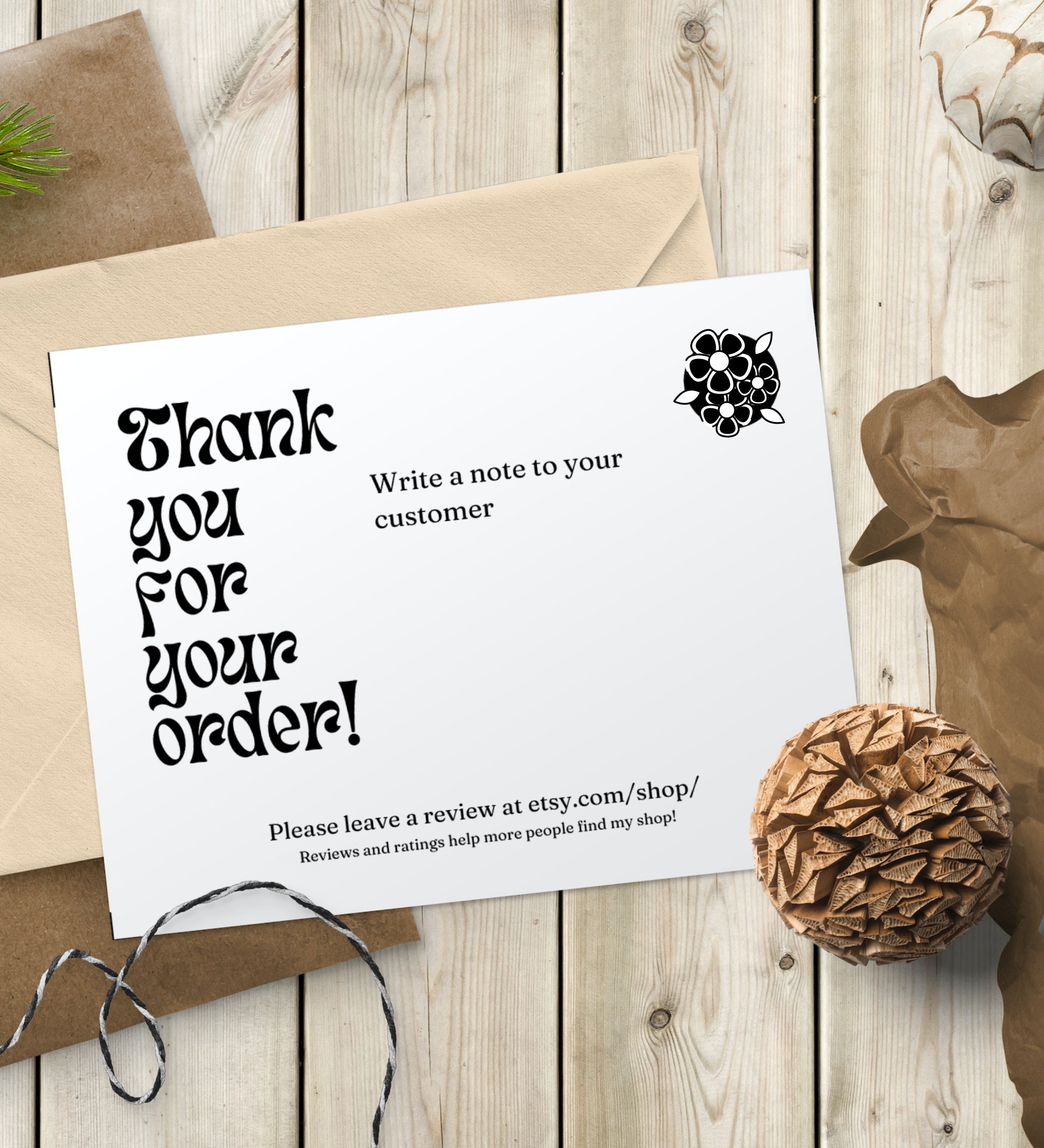 Custom Thank You Notes for Small Business, Canva Template, Thank You ...