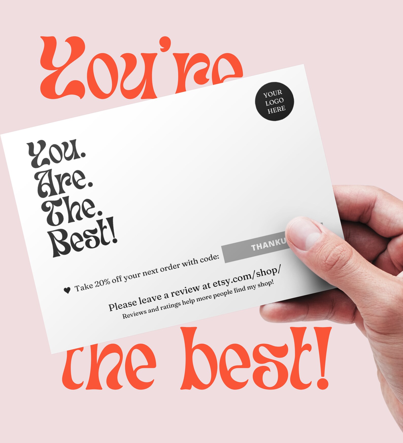Custom Thank You Notes for Small Business, Canva Template, Thank You ...