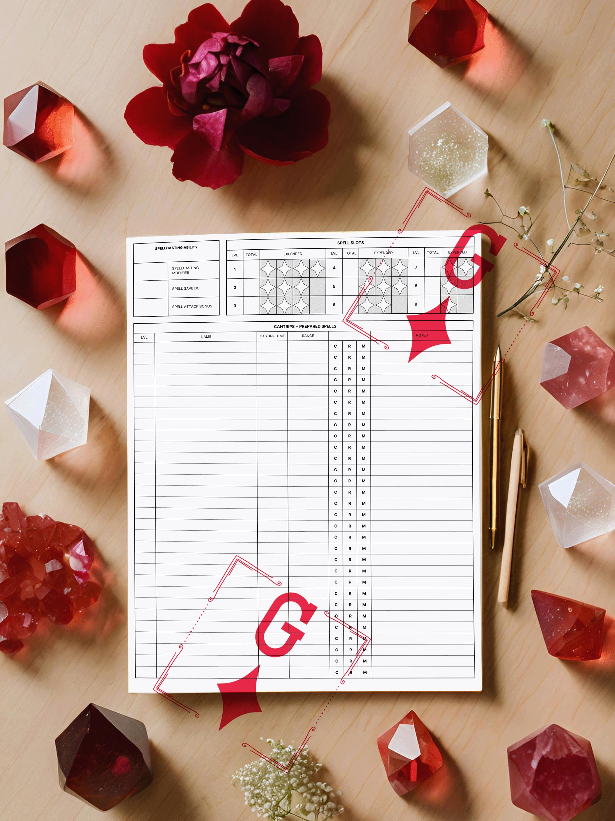 Gemma's TTRPG D&D Character Sheet That Wins Games | 9-page Modern ...