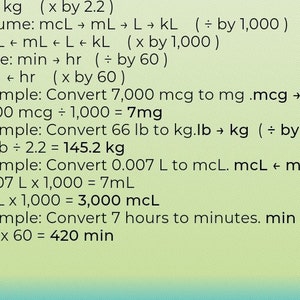 Dosage Cal Conversion Made It Easy - Etsy