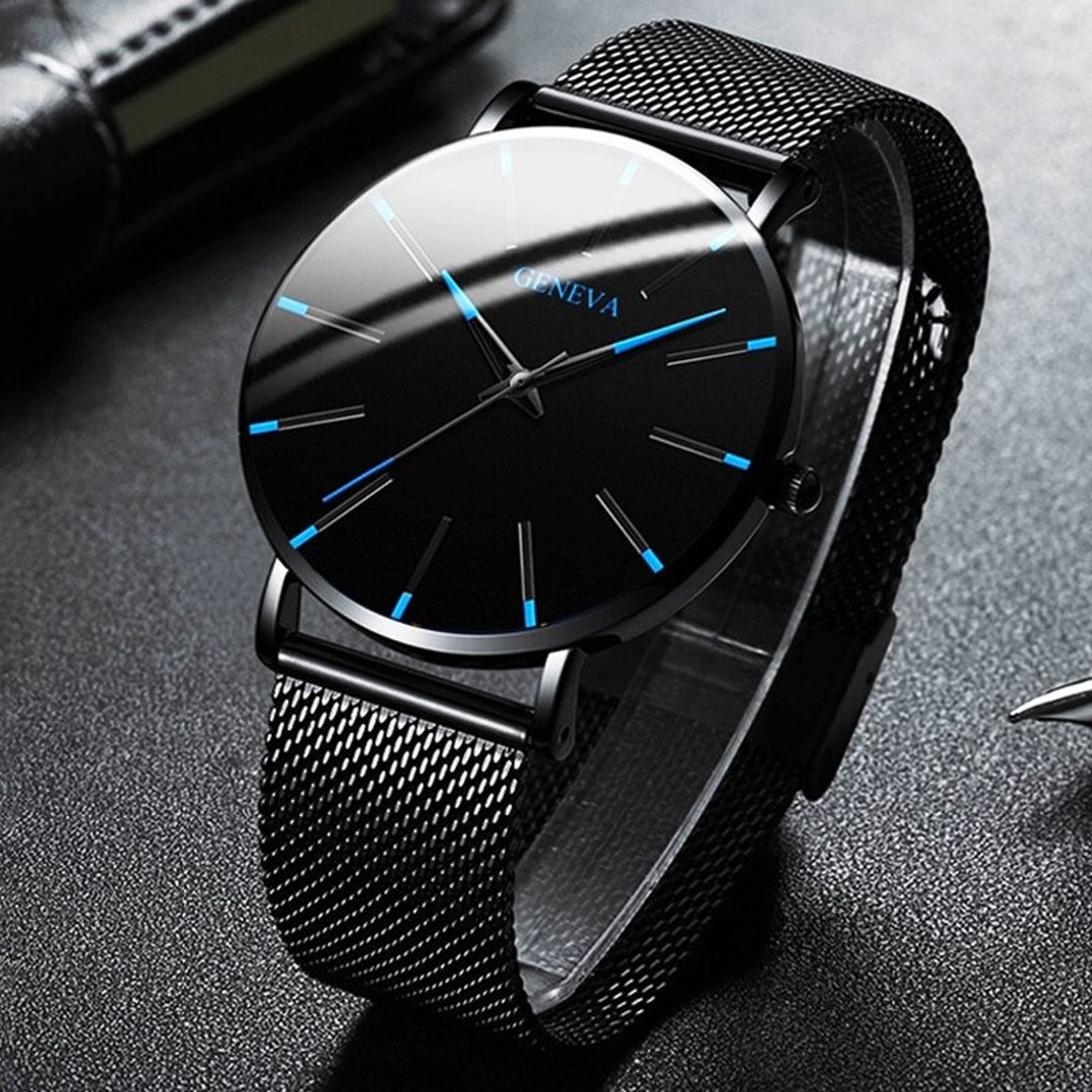 Men's Watch Quartz Stainless Steel Analog Watches - Etsy