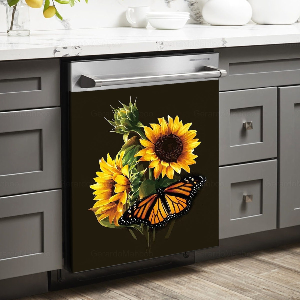 Sunflower Dishwasher Cover, Flower Dishwasher, Butterfly Dishwasher ...