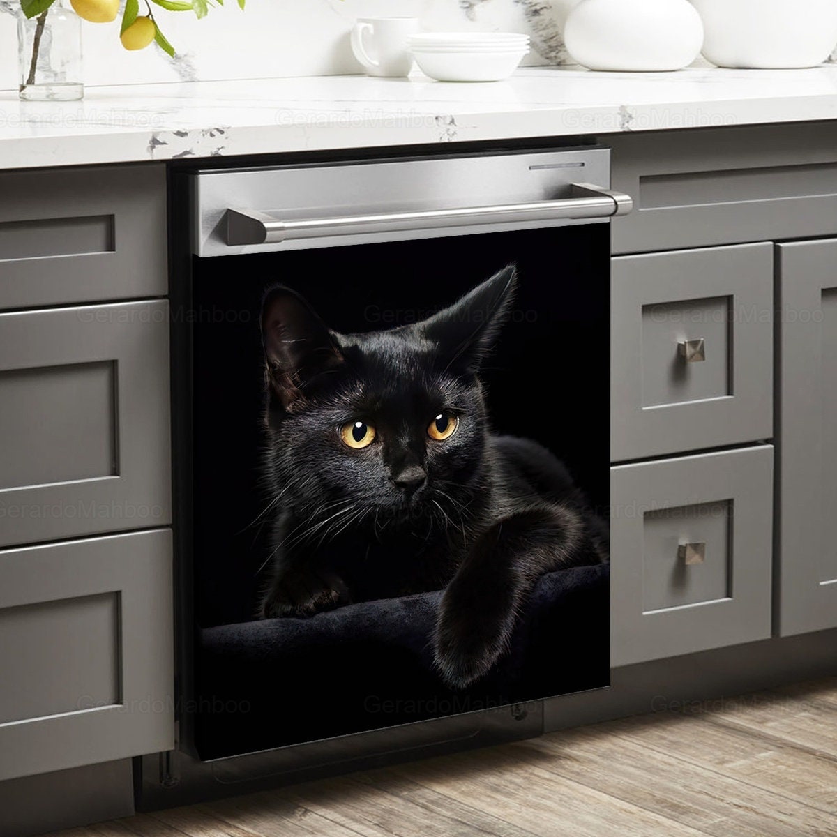 Black Cat Dishwasher Cover, Cat Dishwasher Magnet