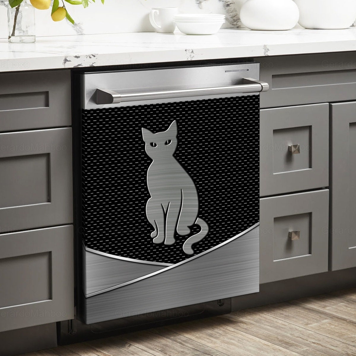 Cat Dishwasher Cover, Cat Magnetic Dishwasher Designed & Sold By Ishita ...