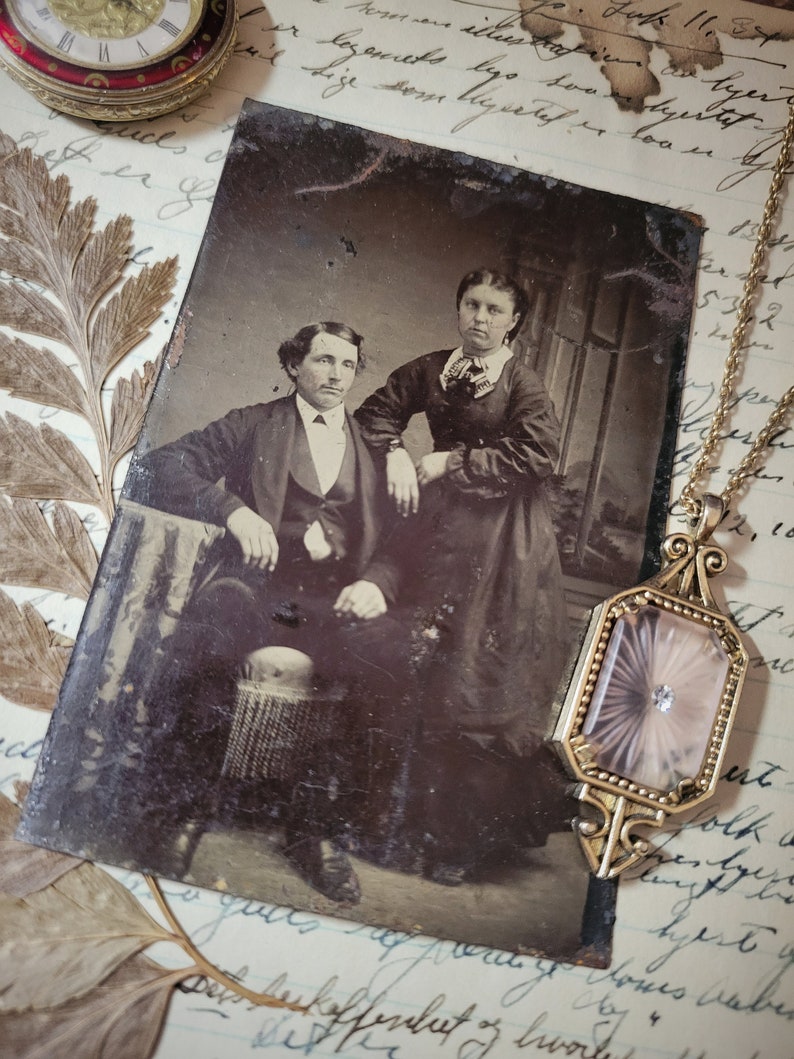 Vintage Love - Antique Victorian Tintype of Couple, Circa 1870. Black ...