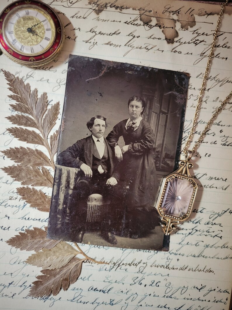 Vintage Love - Antique Victorian Tintype of Couple, Circa 1870. Black ...