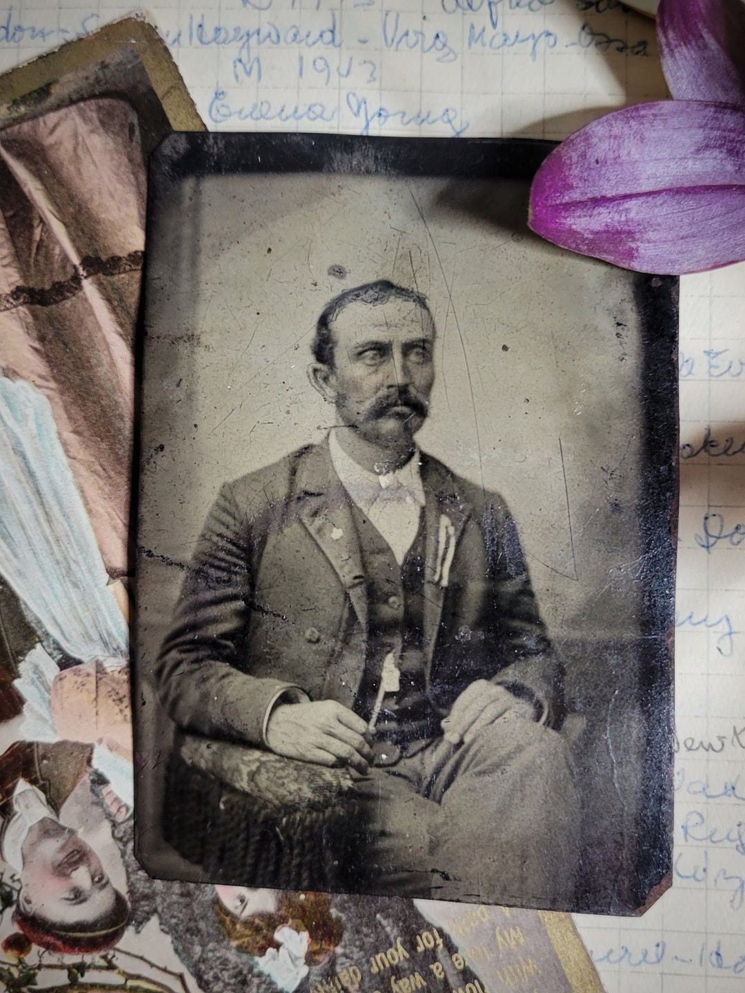 Dead-eyed Dan - Antique Victorian Tintype of an Unusual Man, Circa ...